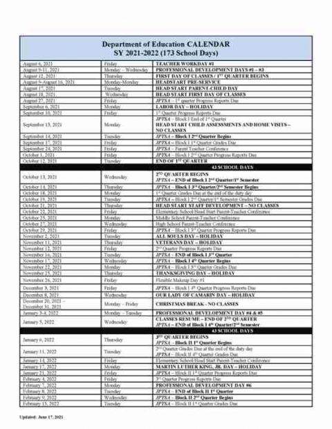 SY2021-2022 Calendar
